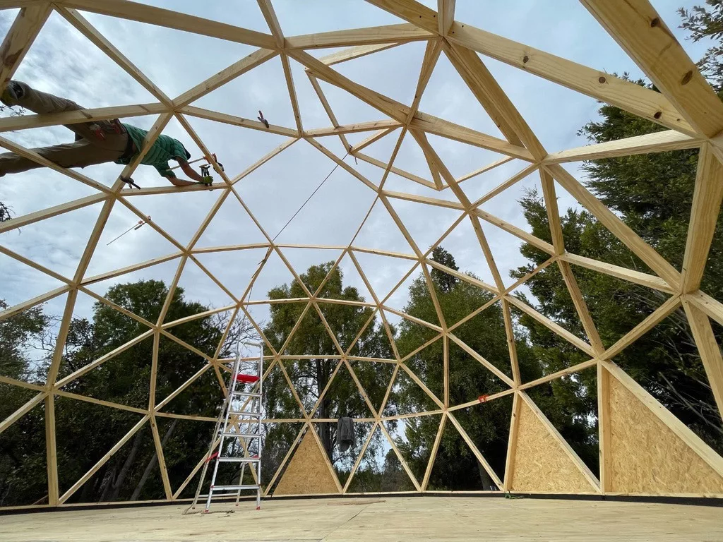 How to Assemble a Geodesic Dome Structure